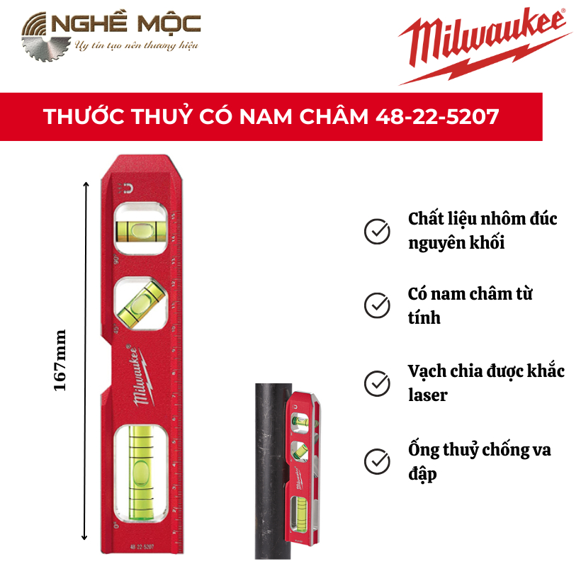 Milwaukee 48-22-5207 Magnetic Level Ruler | Shopee Malaysia