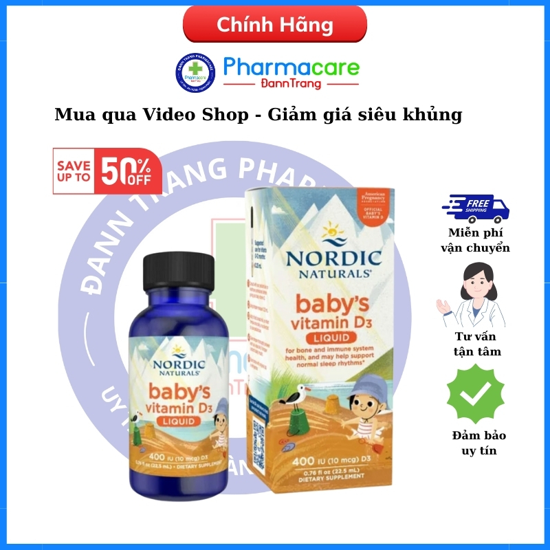 Nordic Baby's vitamin D3 Liquid Syrup 22.5ml - Supplement vitamin D3 ...