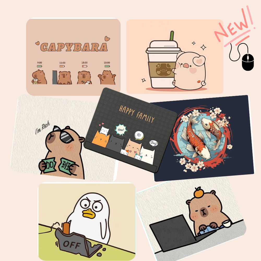 Mousepad Koi Fish Capybara Cat Pink Pig Labubu Mouse Pad | Shopee Malaysia