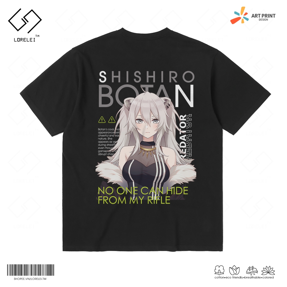 Hololive Shishiro Botan Digital Art Cotton 100% short-sleeved Unisex T ...