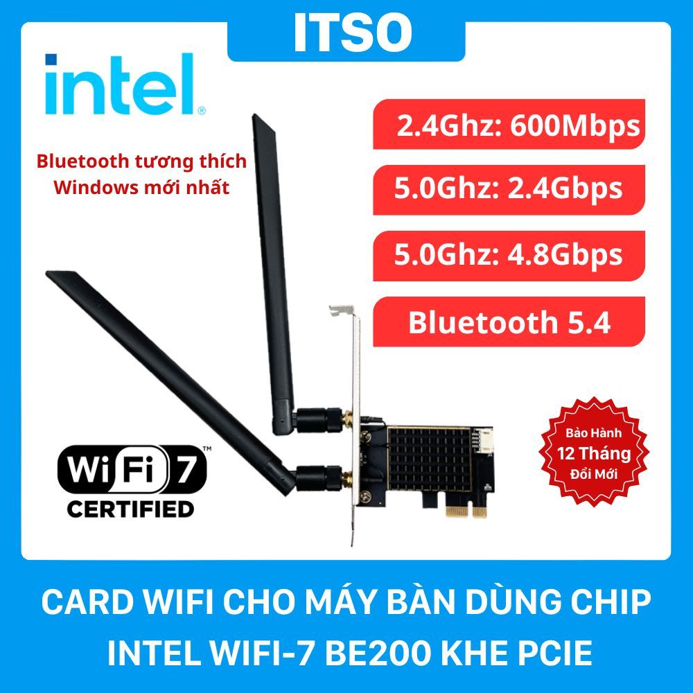 Intel BE200 WIFI 7 Card uses PCIe slot with heatsink | Shopee Malaysia