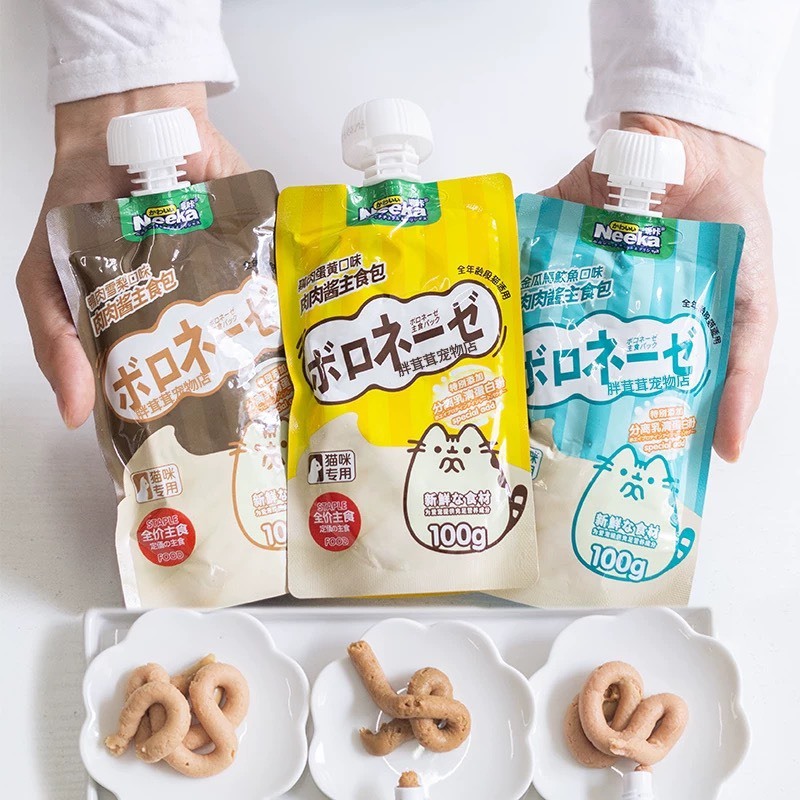 [New Flavor] NEEKA screw cap bonus soup mixed with cat grass and goat's ...