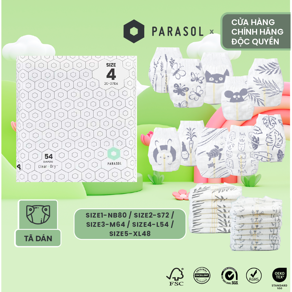 Diapers / Diapers PARASOL Premium American Domestic Diapers Size L - 54 ...