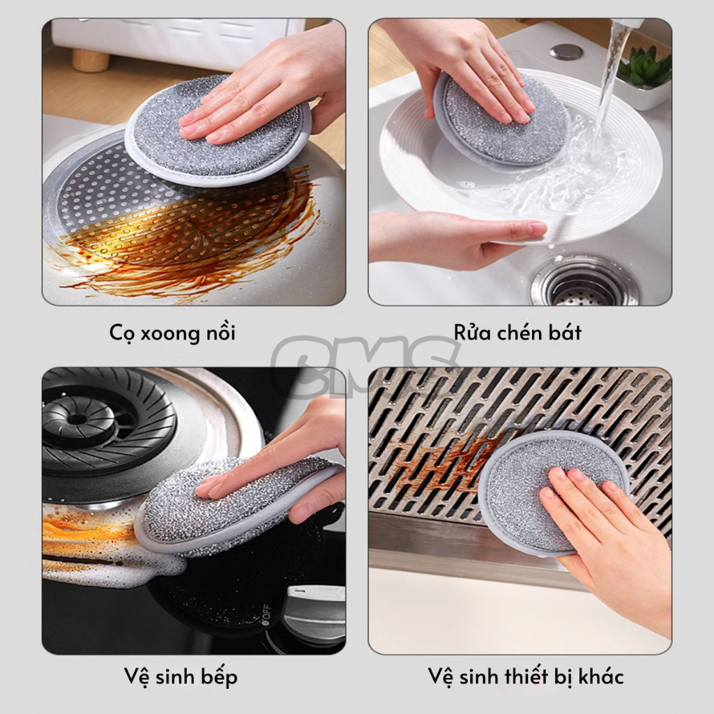 (Set Of 3) Super foaming dishwashing sponge, metal fiber dishwashing ...