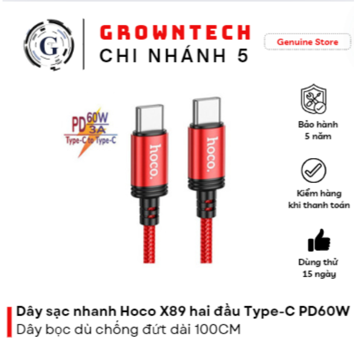 HOCO X89 2-head Type-C PD60W fast charging cord supports data ...