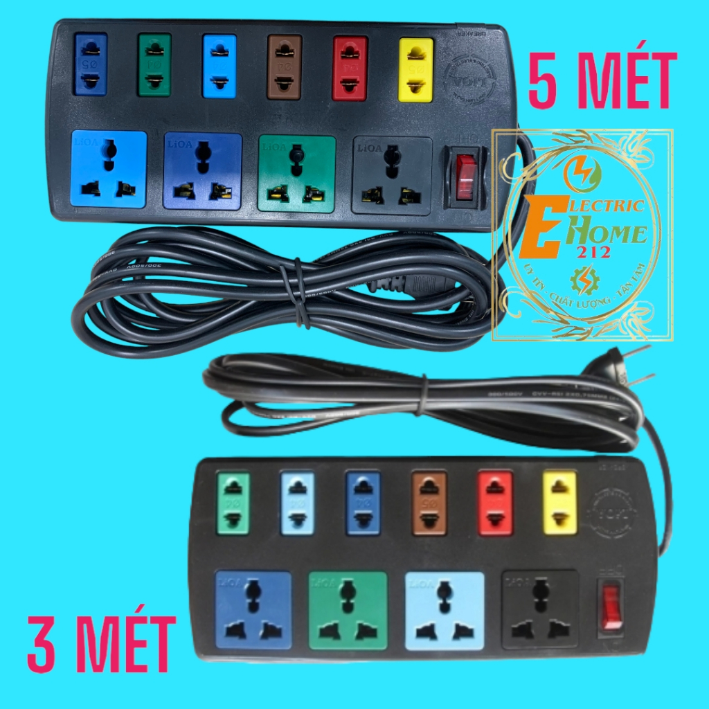 3 meter wired socket - Functional socket - 10-hole power outlet - load ...