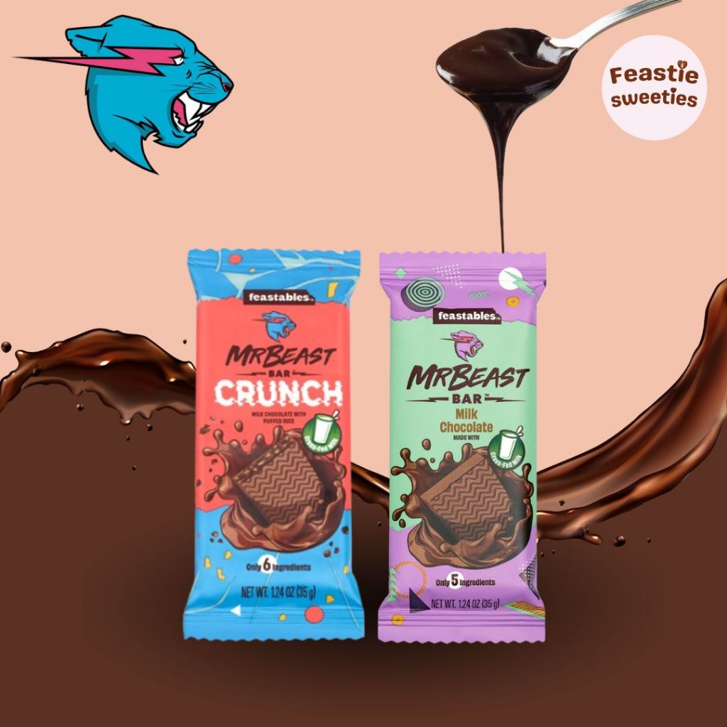 Feastables Mr Beast Bar Chocolate Candy in many flavors 35g | Shopee ...