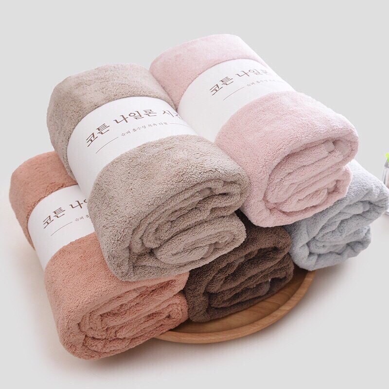(Express)Korean Fleece Bath Towels and Shampoo Towels are Thick, Soft ...