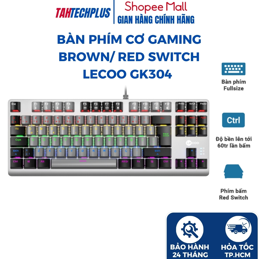 Lecoo GK304 Wired Mechanical Gaming Keyboard, Genuine TAH Techplus Full ...