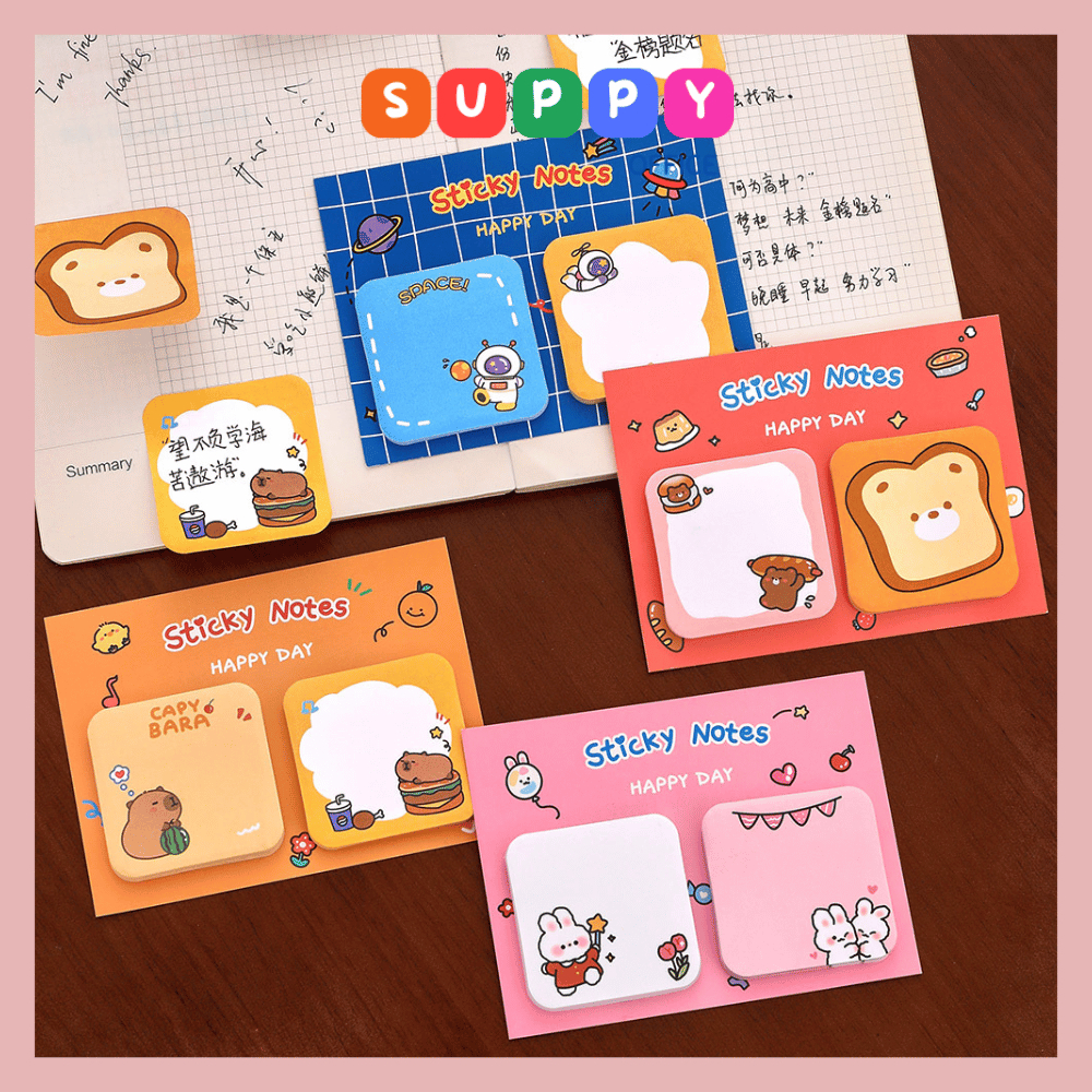 Capybara Double Note Paper Buy 1 Get 2 Super Cute Suppy Patterns ...