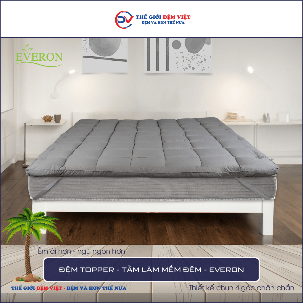 Topper EVERON Mattress - Gray Color - Premium Softening Comfort Sheet ...
