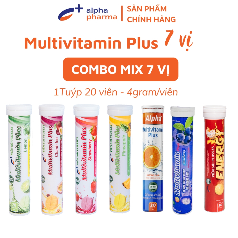Combo Effervescent Tablets Mix 7 Multivitamin Flavors - Multivitamin ...