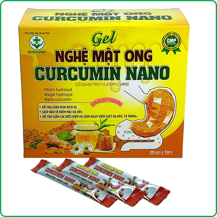 Curcumin NANO Honey Turmeric Gel - Helps Reduce Flavor Acid, Reduce Pain, Gastroenteritis - Box ...