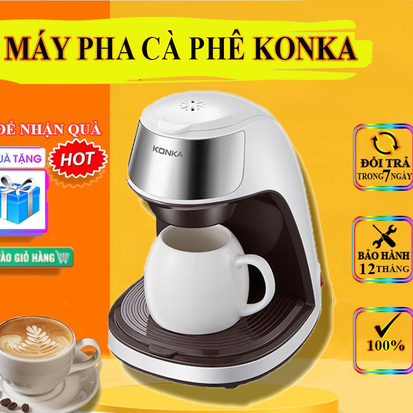 Konka Mini Coffee Maker Homemade Tea Maker with White Cup and European ...