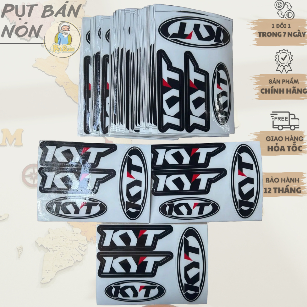 Kyt Stickers, Premium Super Thick KYT Logo Stamp Set for Helmets and ...