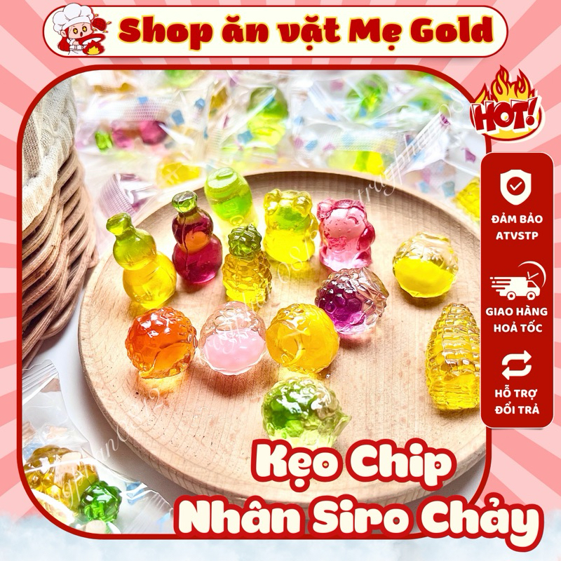 Chip candy with melted syrup filling, chip marshmallows with mixed cute ...