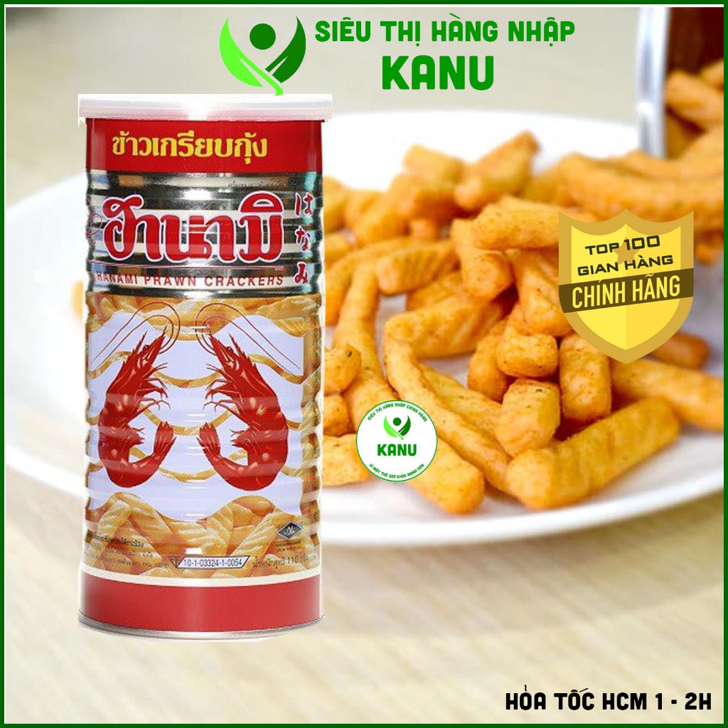 Premium Thai Hanami shrimp Snack in 110g can, giant snacks, delicious ...