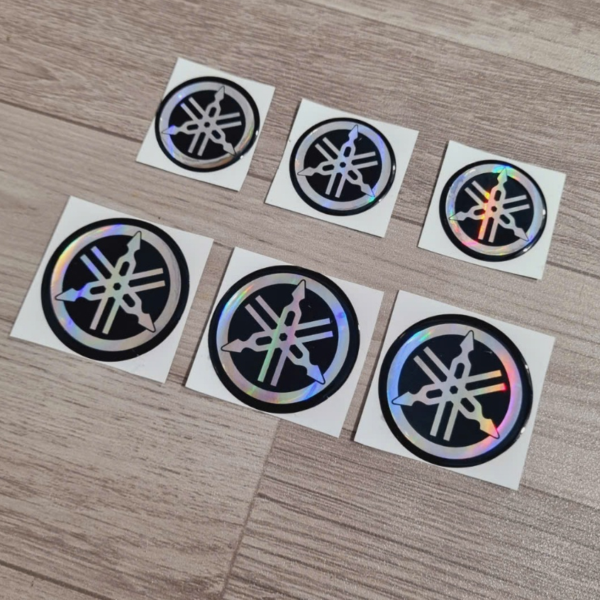 Yamaha round Logo made of plastic mask stickers, fenders, diameter 30mm ...