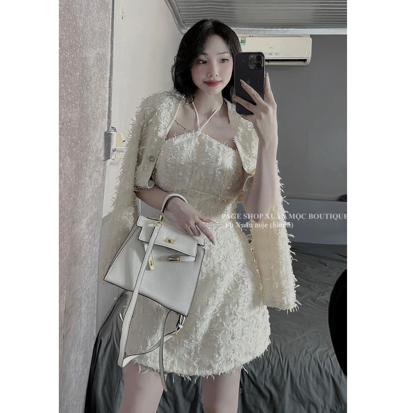Lightning Feather Dress With JARI-CLOTHES Overalls With Cream Color ...