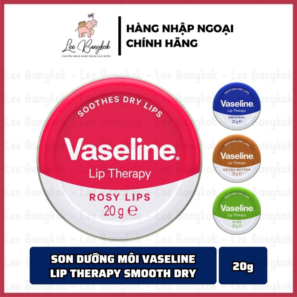 Vaseline Lip Therapy Original Round Jar, Aloe Vera, Cocoa Butter, Rosy ...