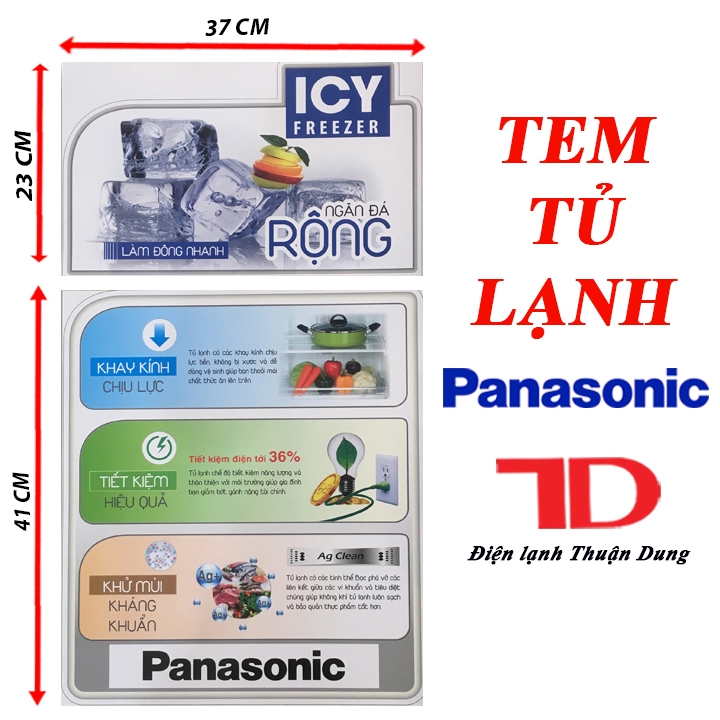 Panasonic refrigerator sticker + free double-sided tape TD Thuan Dung ...