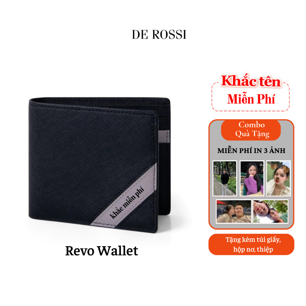 Horizontal wallet engraved with Revo name in Saffiano leather, free ...