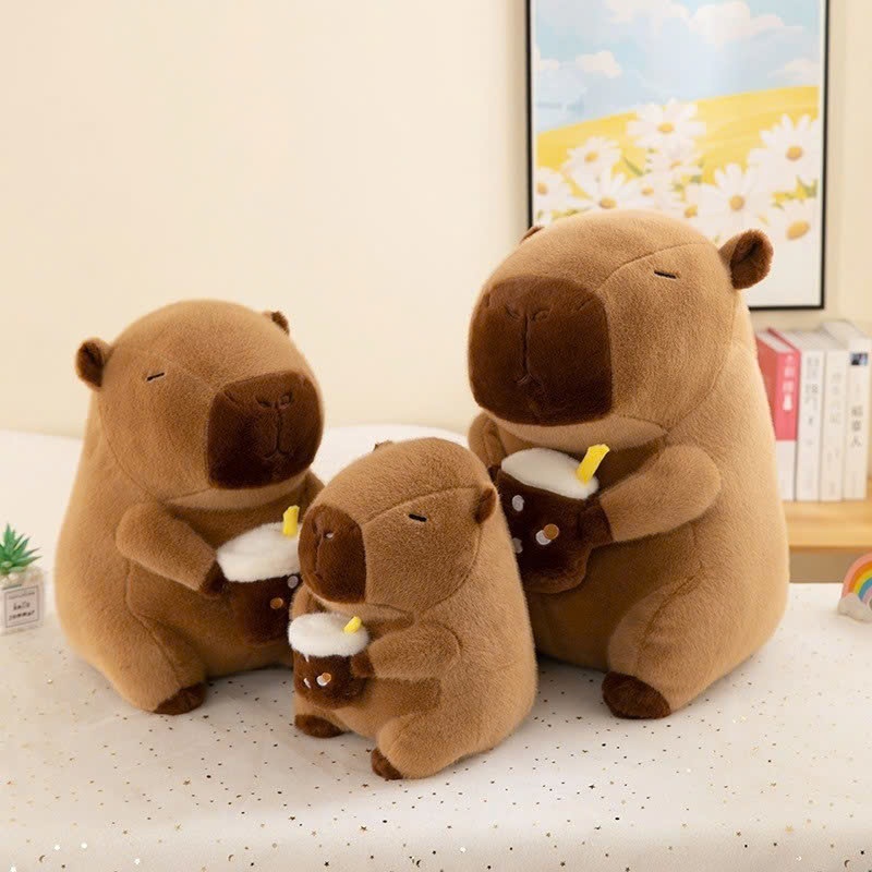 Capybara Milk Tea Teddy Bear, CapyBara Chicken Teddy Bear Premium ...