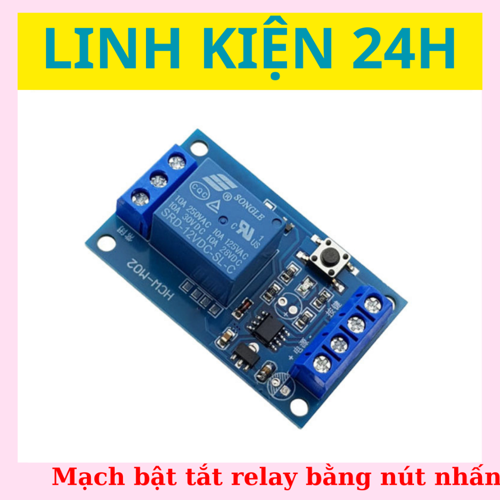 Relay activation Module by push button - relay on/off circuit with push ...