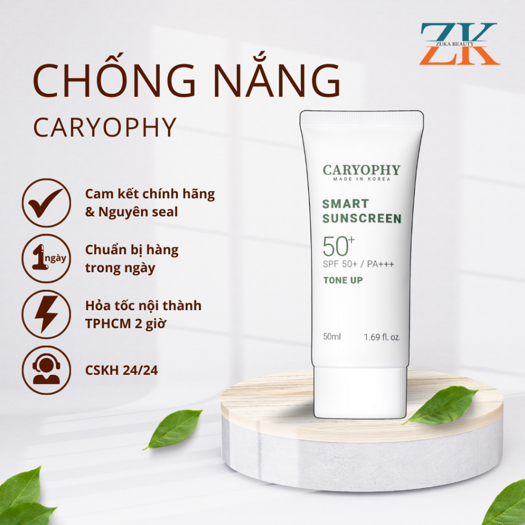 Caryophy Smart Sunscreen Tone Up Korea SPF50+/PA+++ 50ml provides ...