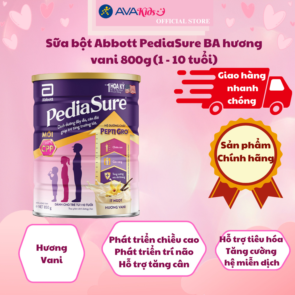Abbott PediaSure Powdered Milk Three Vanilla Flavors 800g (1-10 Years ...