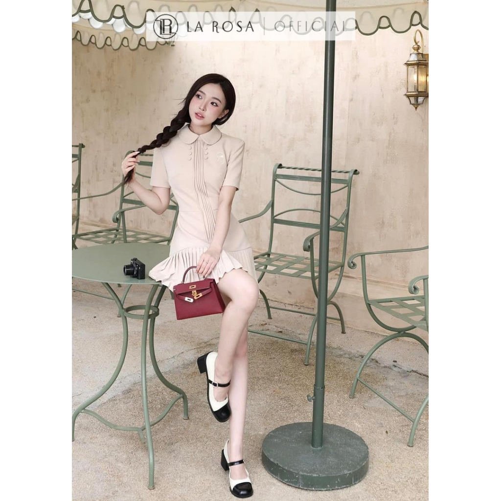 La Rosa Elegant Office Dress, Pleated Design, Basic Shape, Short ...