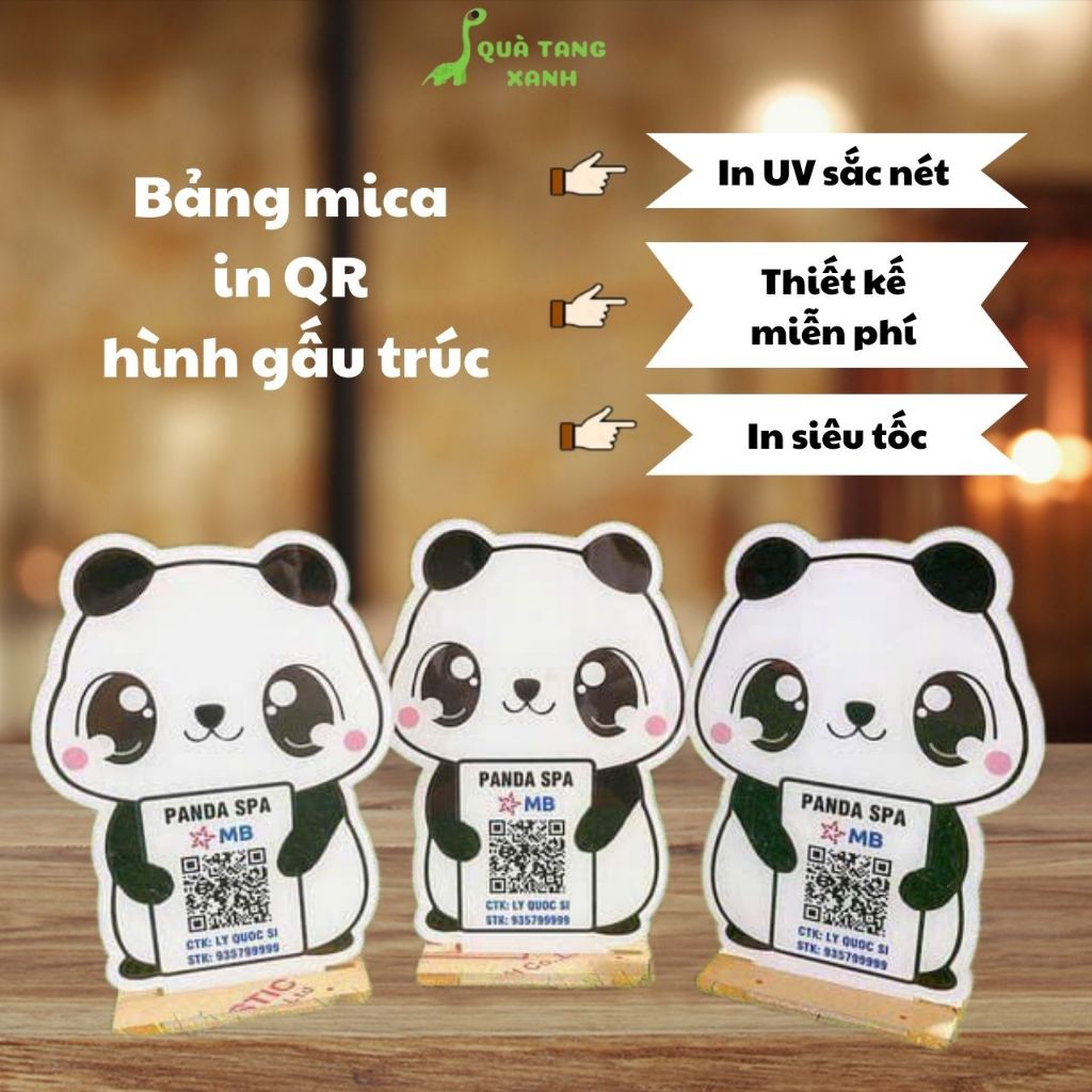 Mica board with printed scanning code for panda-shaped table with mica ...