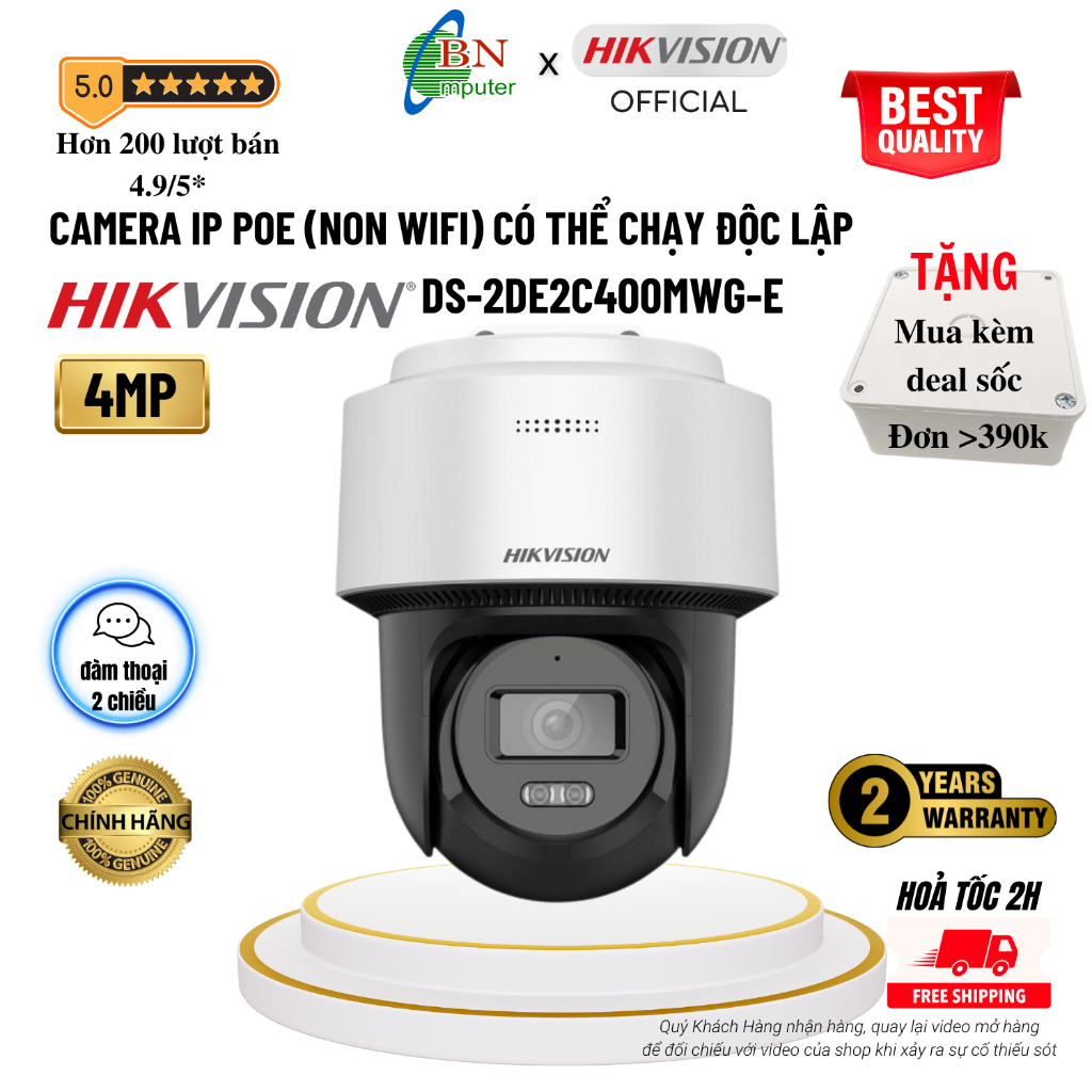Hikvision IP Camera DS-2DE2C200MWG-E 2MP, DS-2DE2C400MWG-E 4MP PTZ mini, 2-way conversation, NO ...
