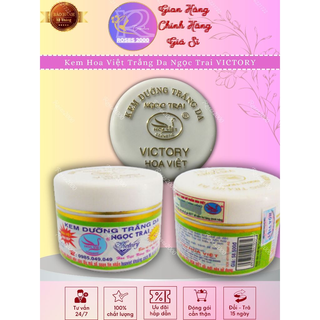 Victory Hoa Viet Pearl Skin Whitening Cream (Company Product) | Shopee ...