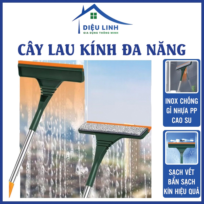 Glass Cleaner, Multifunctional Glass Wiper with 2 Heads in 1 Cleaning ...