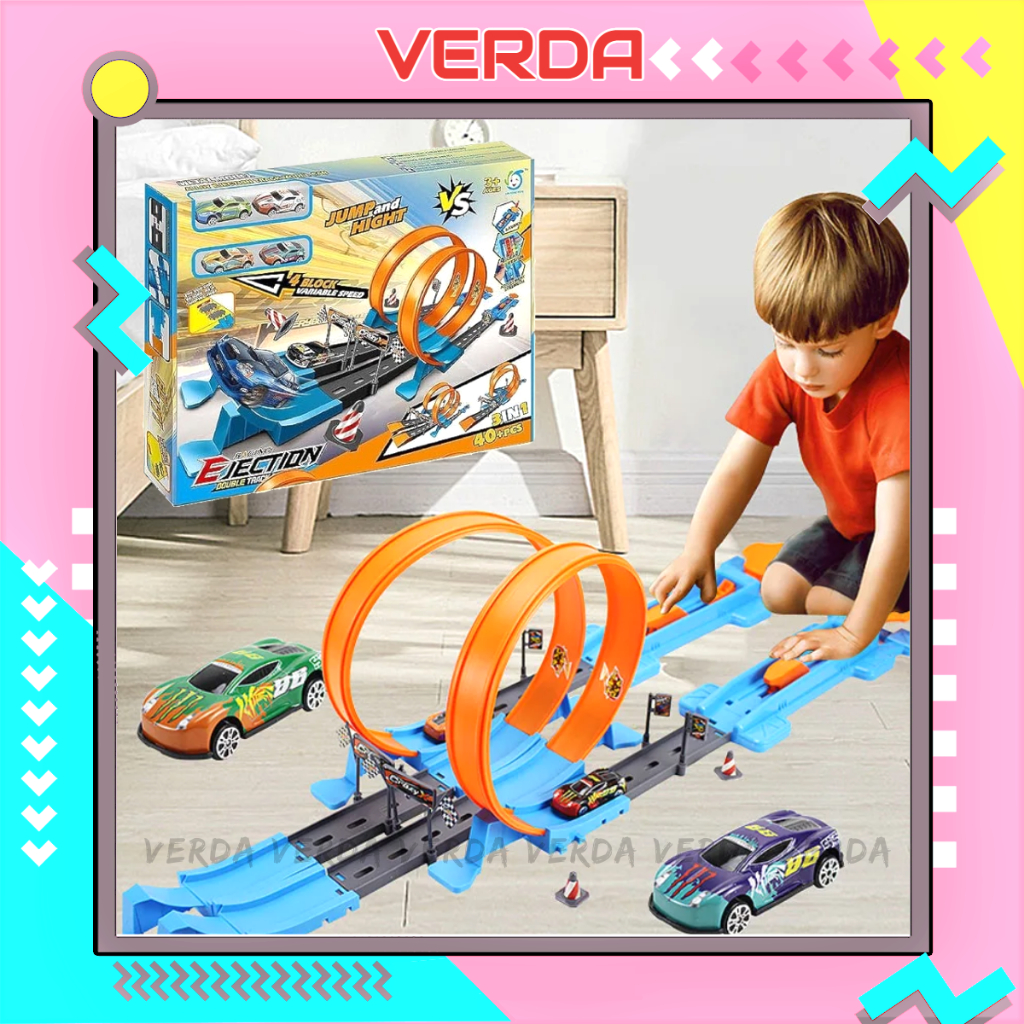 Hot wheels racing track, 1 and 2 cars, city police high-speed fire tracks, assembled toy model ...