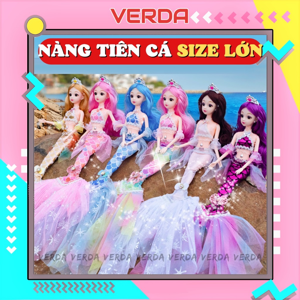 Barbie ariel mermaid bjd mermaid doll with joints for girls, large ...