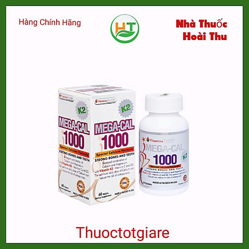 Calcium Mega Cal K2 1000 mg - Calcium supplement, anti-osteoporosis ...