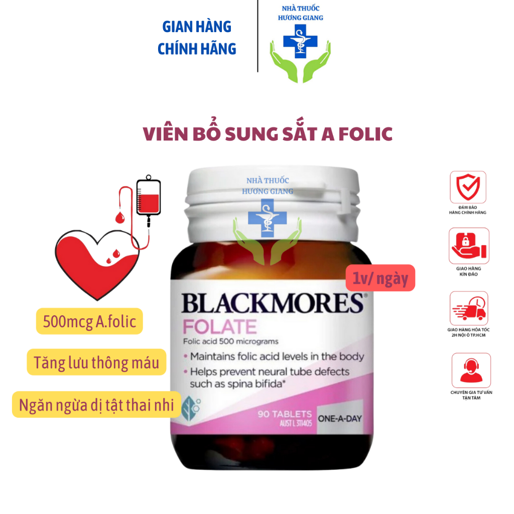 Blackmores Folate folic Acid supplement helps prevent fetal defects 90 ...