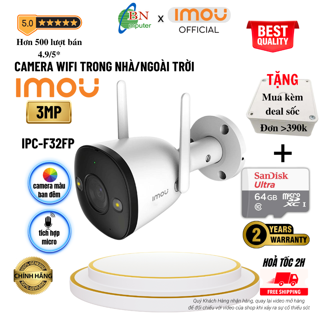 Ipc-f32fp 3MP Outdoor IP Camera With Built-In Microphone, Night Color ...