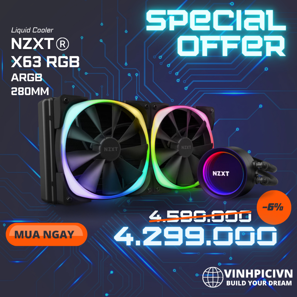 Nzxt X63 RGB CPU water cooler [NEW] | Shopee Malaysia