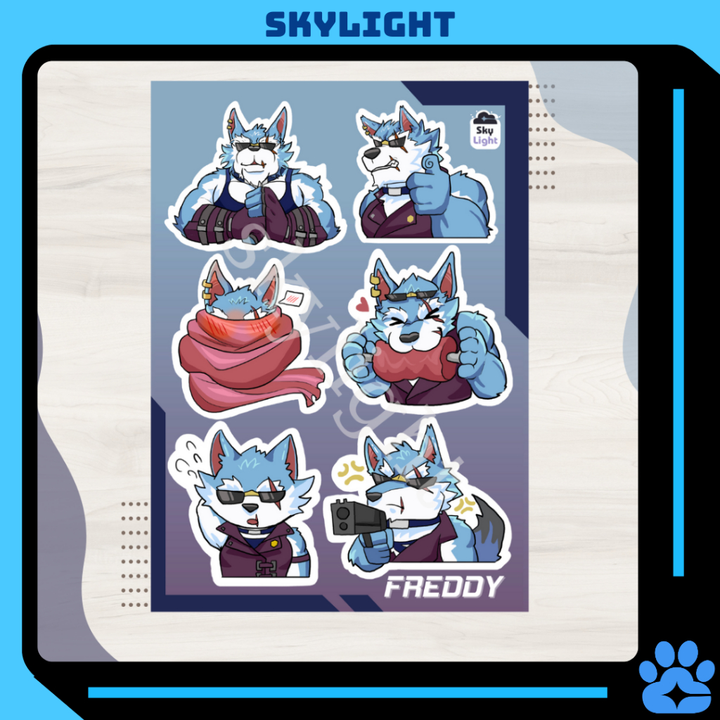 No.08 FREDDY -Dislyte- Sticker Furry Sheet A6 Waterproof Decal | Shopee ...