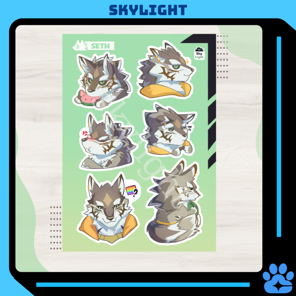 No.09 SETH - Sticker Furry Sheet A6 Waterproof pvc Decal - Tokyo ...