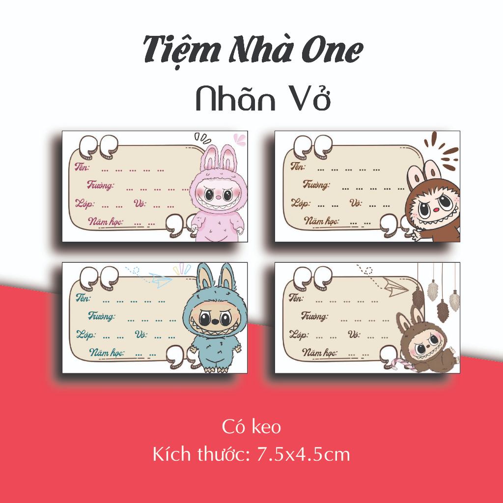 Set of 50 LABUBU notebook labels, LABUBU stickers, "free" with 8 name ...