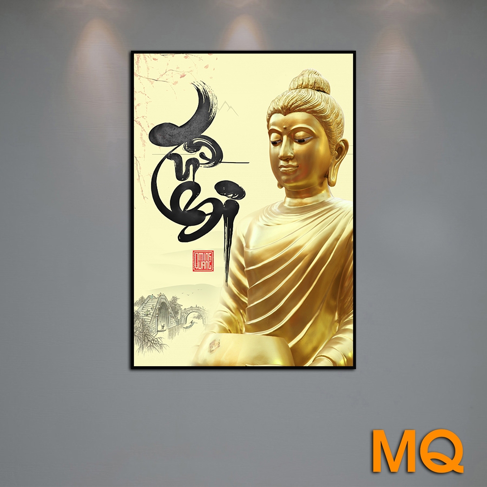 Beautiful Buddha "Compassion" Embossed Frame Calligraphy Painting ...