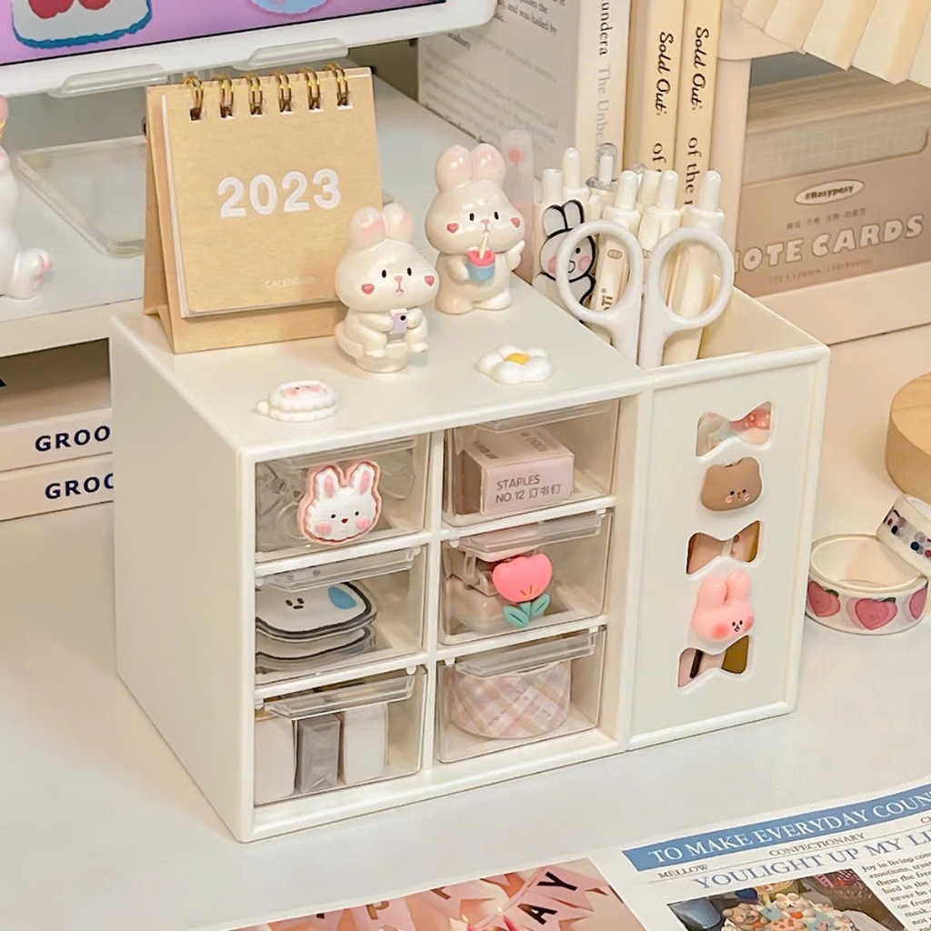 Multi-purpose Plastic Box With 6 Small Compartments 1 Big Compartment ...