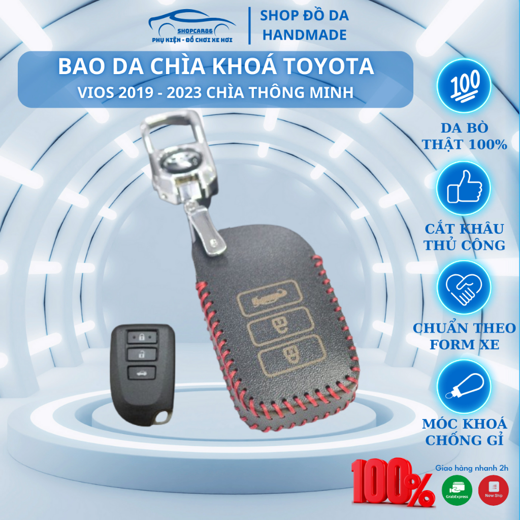 Smart key leather case, full version for Toyota Vios 2019-2023 ...
