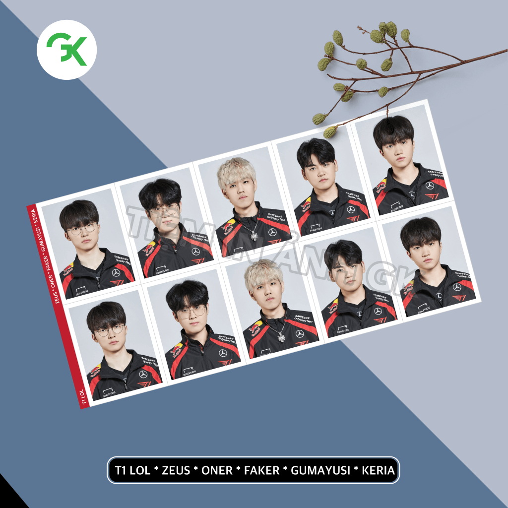 Photo ID 3x4 Esports T1 LOL League of Legends - Zeus - Oner - Faker ...