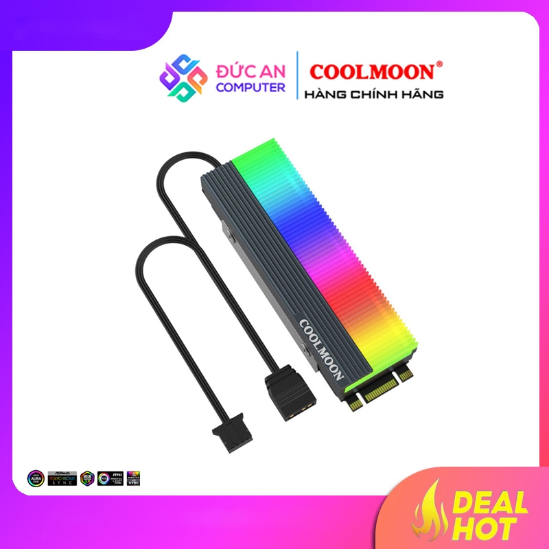 Coolmoon M2 Led RGB SSD Heatsink - Supports Coolmoon Hub and Mainboard ...