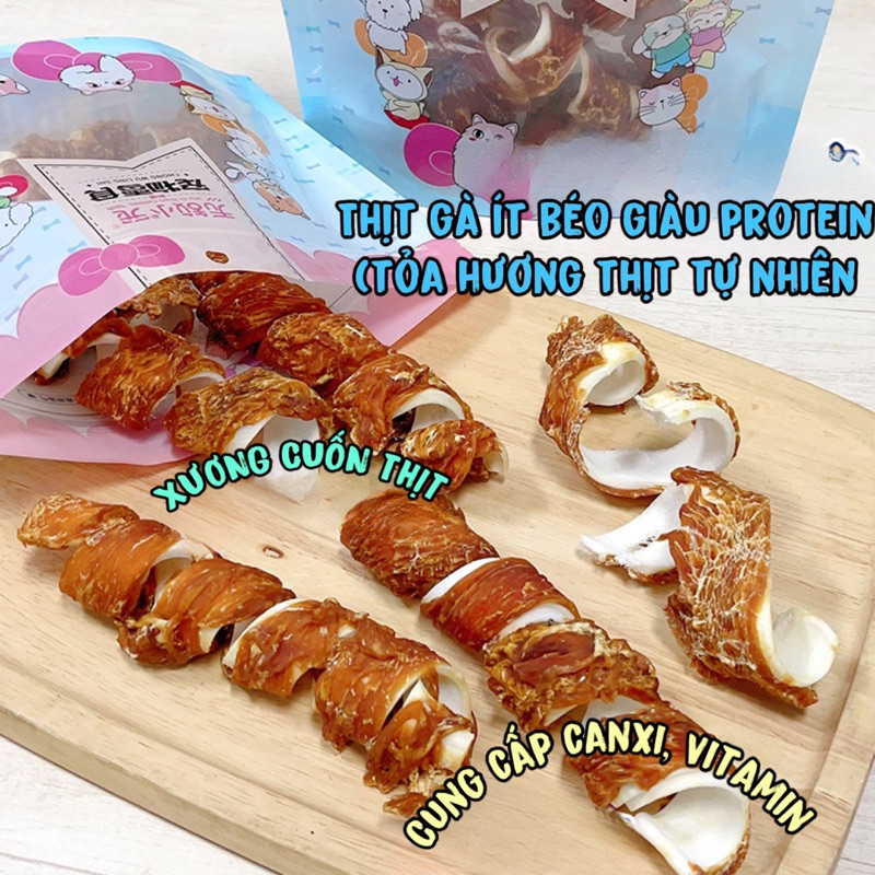 Delicious cowhide rolled meat bones for Petfood dogs and cats (250g ...